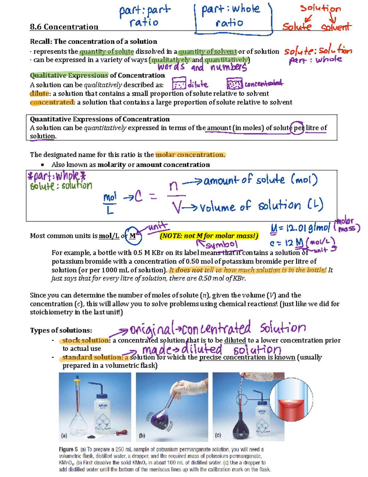 8.6 concentration note - 8 Concentration Recall: The concentration of a ...