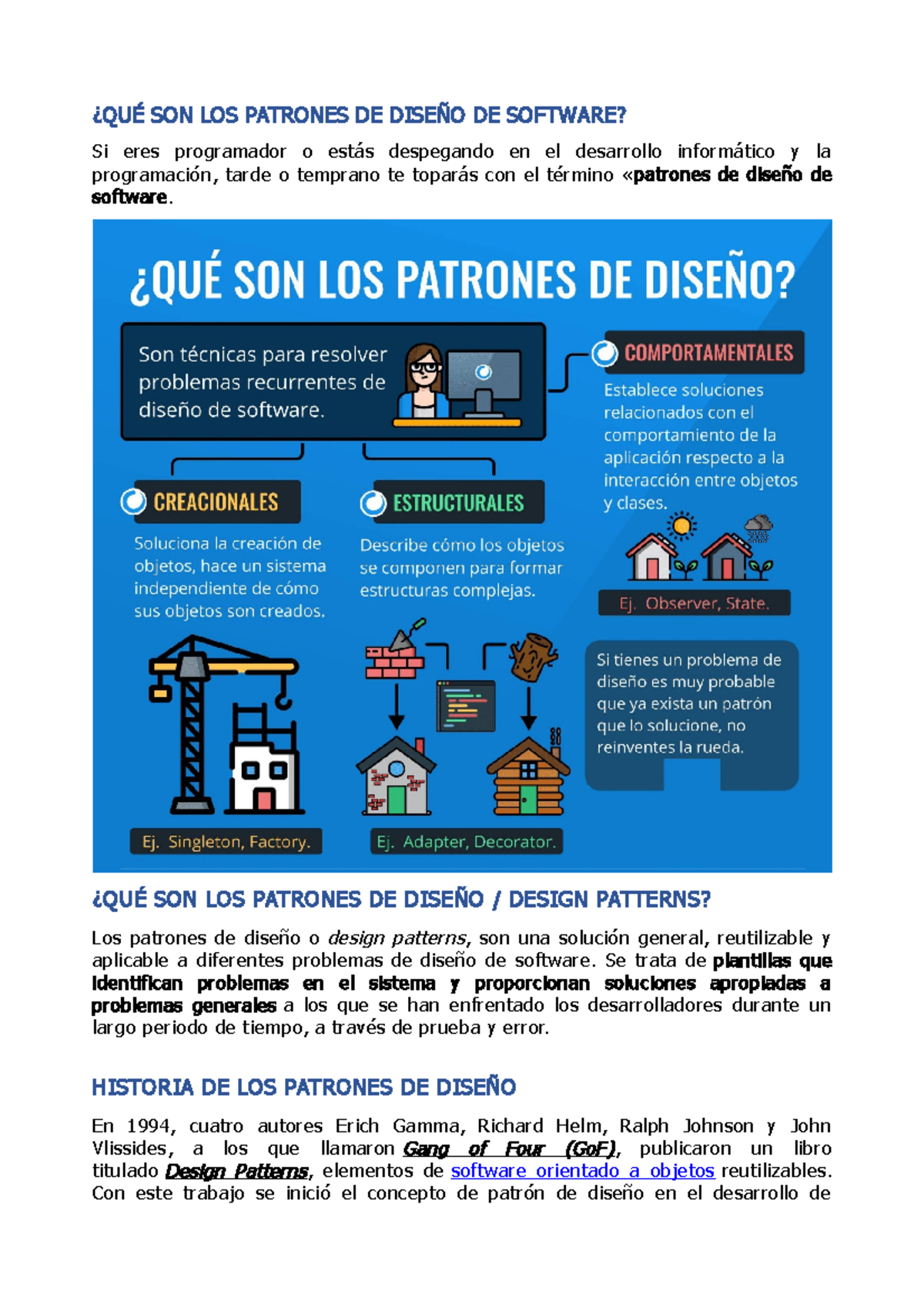 Investigar 03 Patrones Diseño - ¿QUÉ SON LOS PATRONES DE DISEÑO DE ...