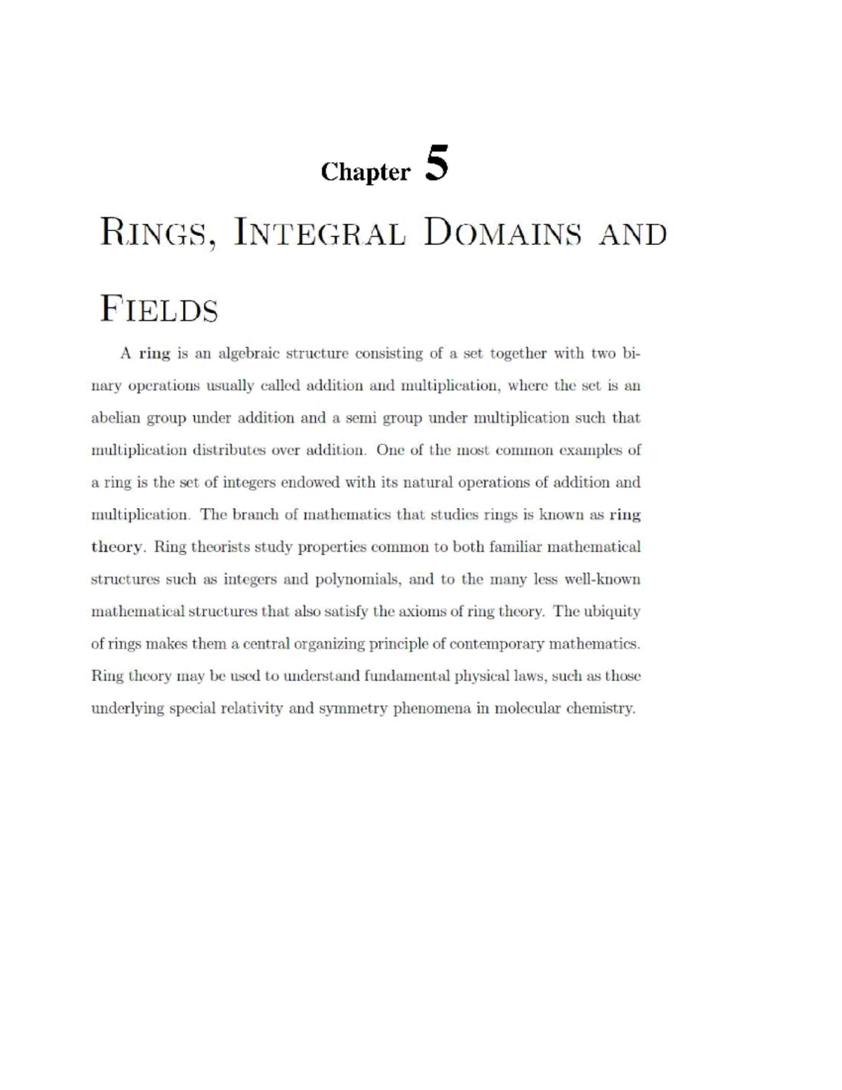 Rings Integral Domains AND Fields - Bsc maths - Studocu