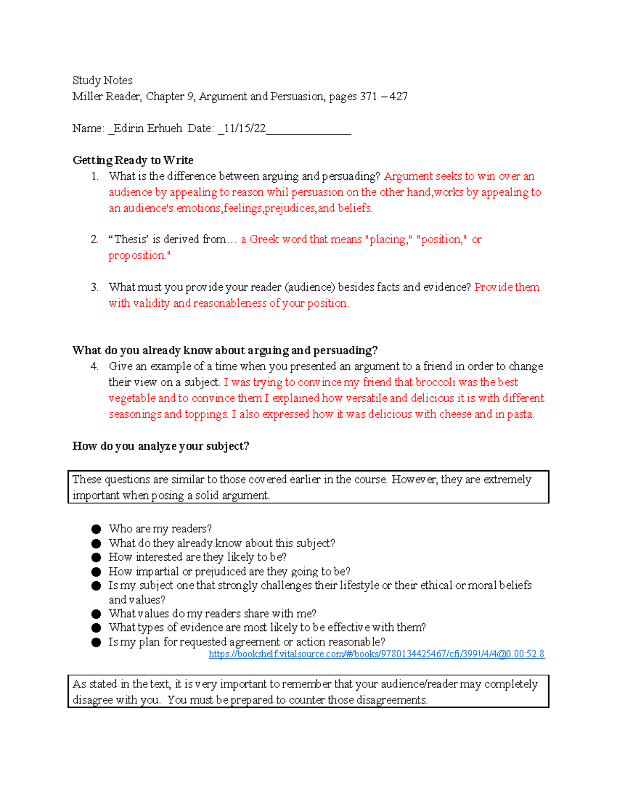 Erhueh Edirin W13 - 02 Chapter 9, Persuasive Argumentative essay (2) (1 ...