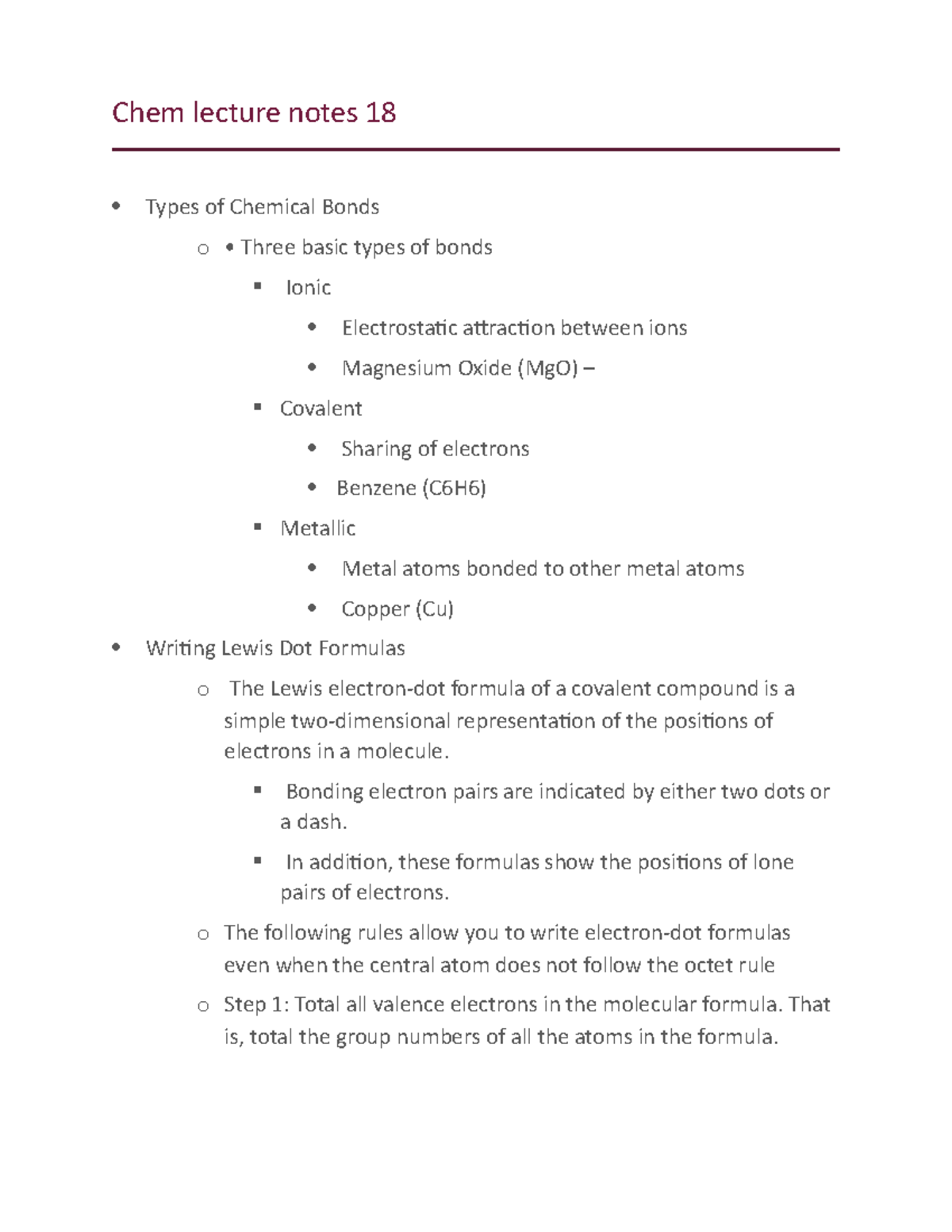 Chem lecture notes 18 - korter - Chem lecture notes 18 Types of ...