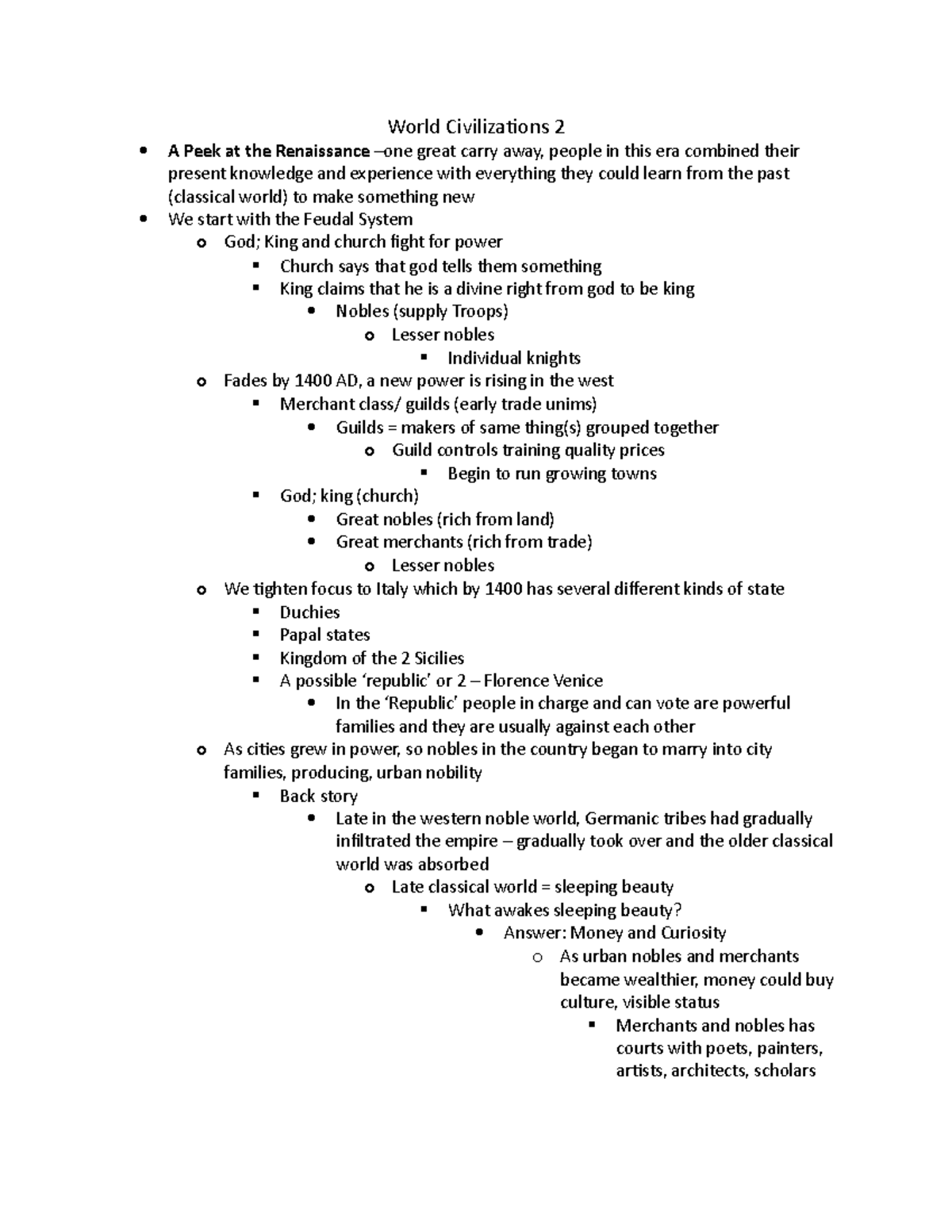 World Civilizations Notes 1 - World Civilizations 2 A Peek at the ...