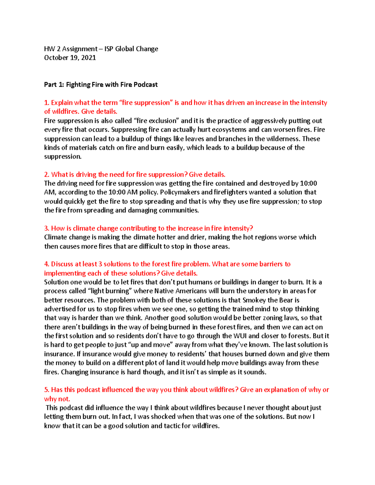 HW2 - ISP Global Change - HW 2 Assignment – ISP Global Change October 19, 2021 Part 1: Fighting ...