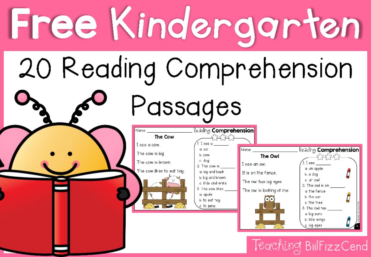 Free Kindergarten Reading Comprehension - 20 Reading Comprehension ...