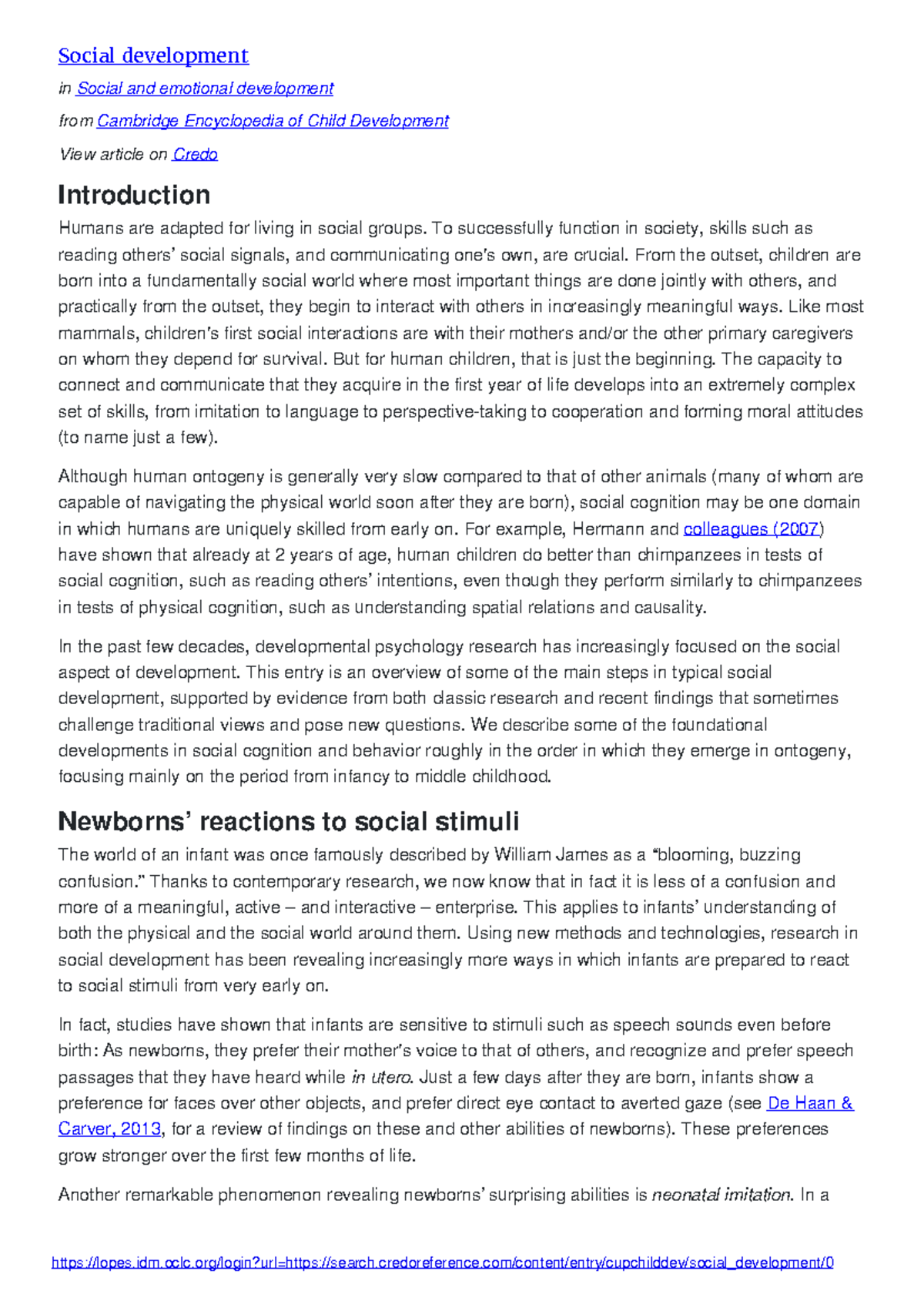Social development - lecture notes - Social development in Social and ...