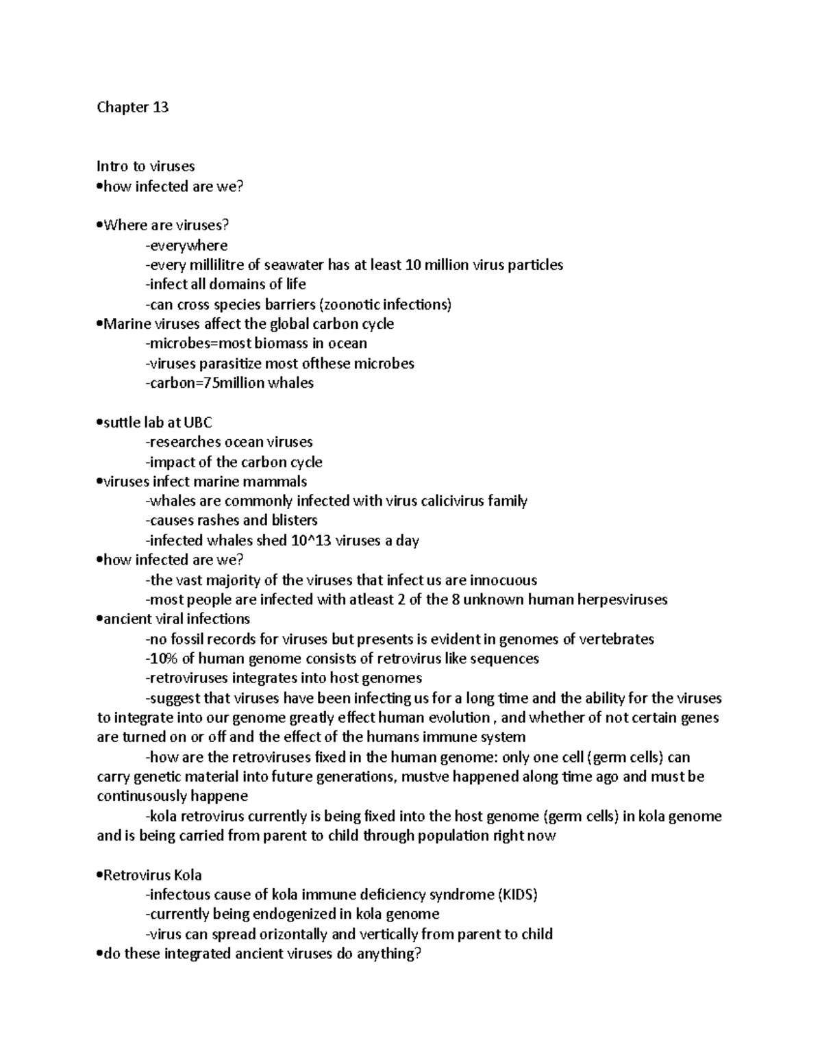 Chapter 13-intro to viruses - Chapter 13 Intro to viruses how infected ...
