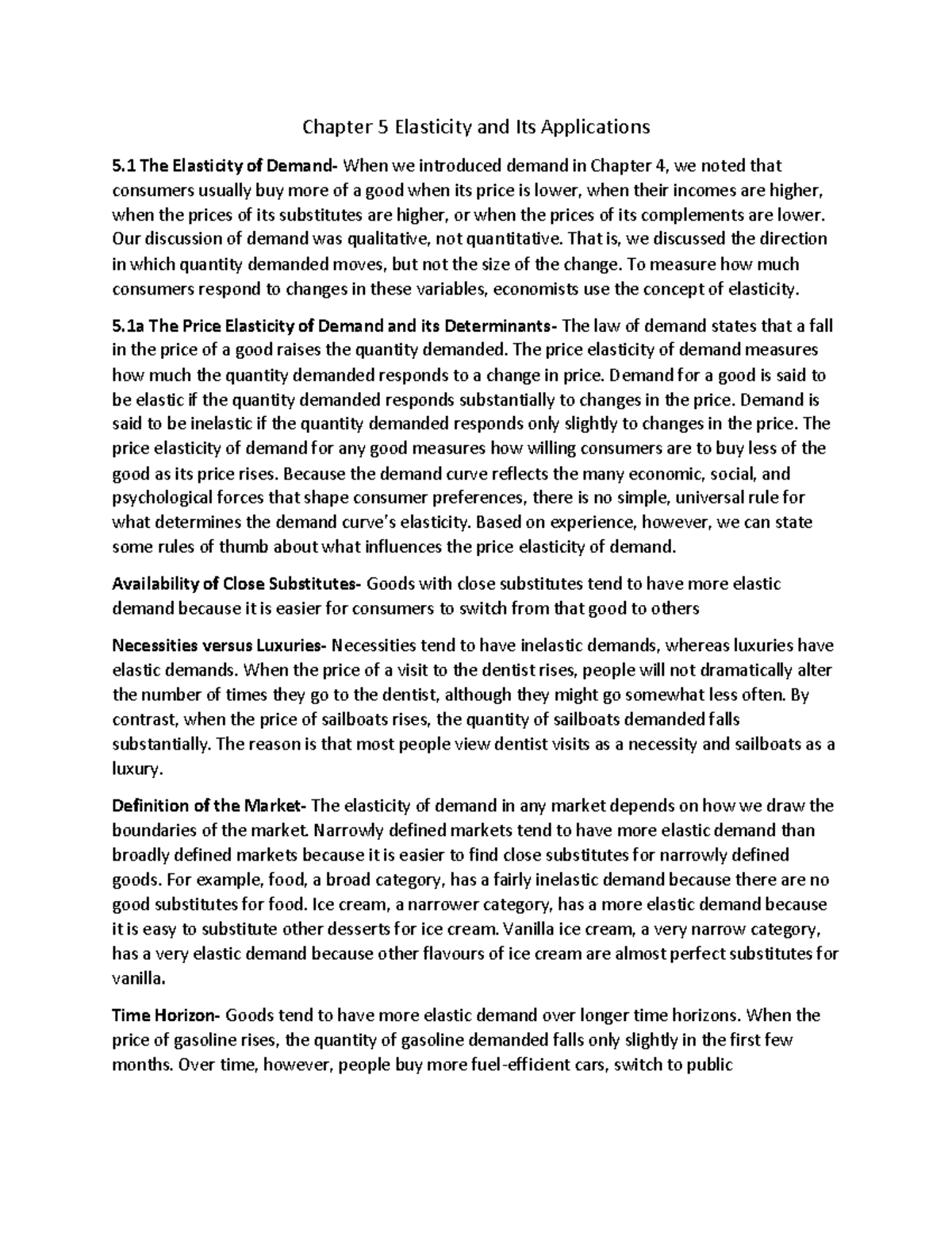 ECON 247 Lesson 3 - Chapter 5 Elasticity and Its Applications 5 The ...