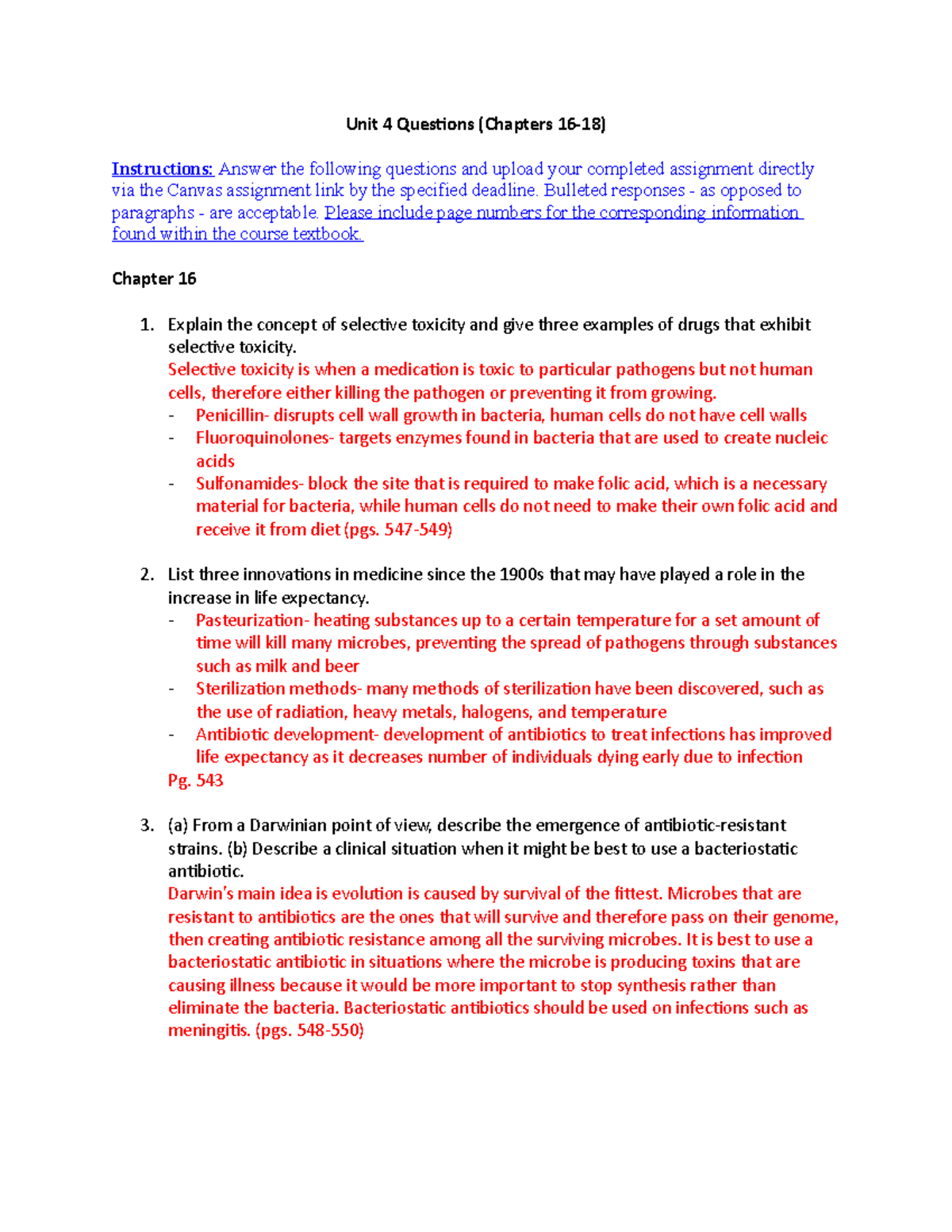 Unit 4 Questions - Burnett - Unit 4 Questions (Chapters 16-18) Instructions: Answer the ...