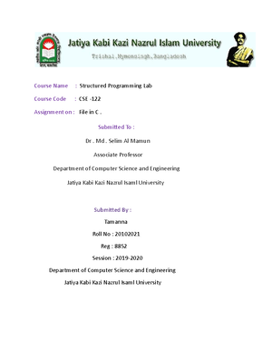 CLO PLO and their Mapping - Designed by Professor Dr. A. H. M. Kamal, CSE, JKKNIU CSE 203: Data ...