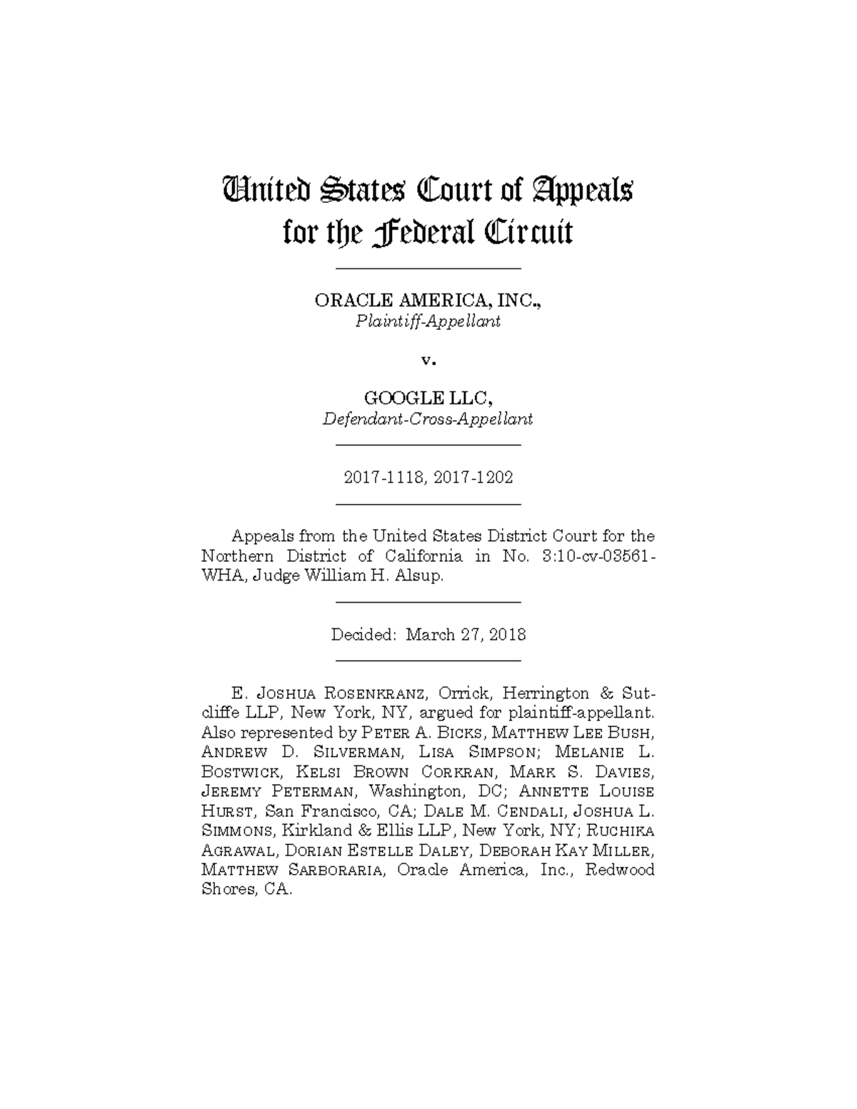 Oracle v Google - Helpful - United States Court of Appeals for the ...