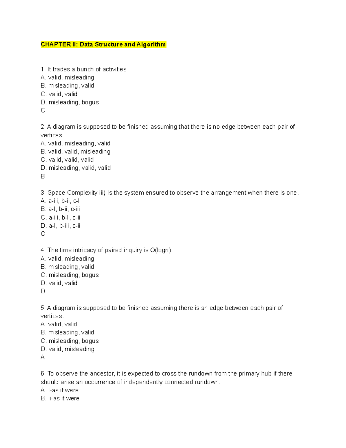 Chapter Ii Data Structure And Algorithm Chapter Ii Data Structure