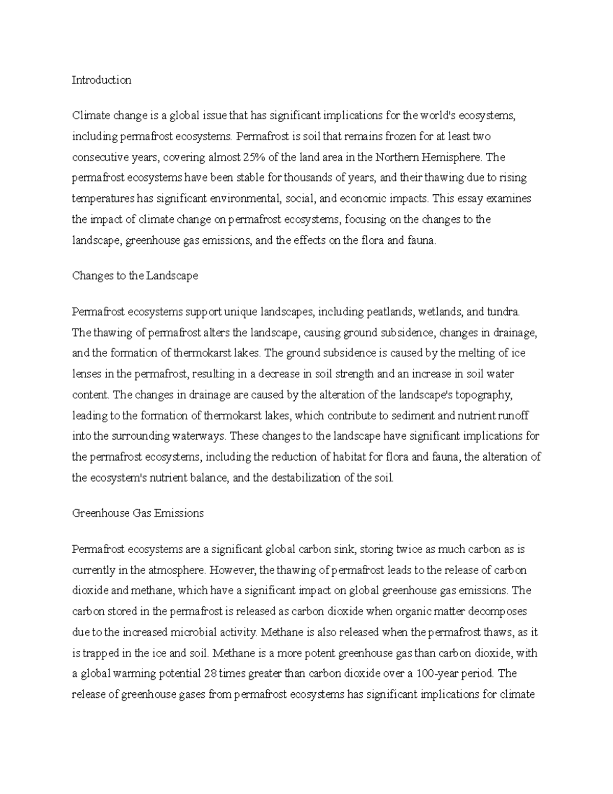 Title The Impact of Climate Change on Permafrost Ecosystems ...