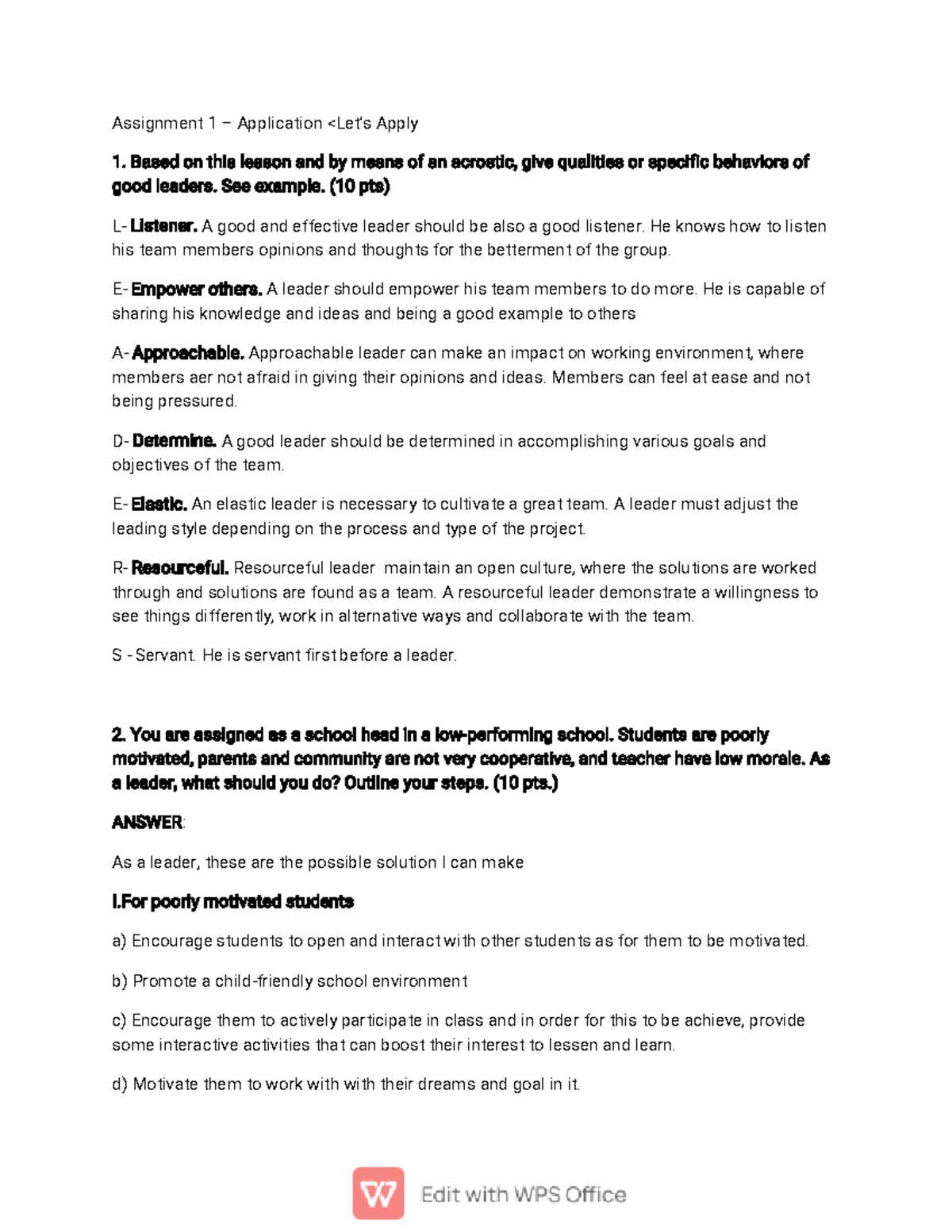 Final LONG QUIZ - Study - Assignment 1 – Application