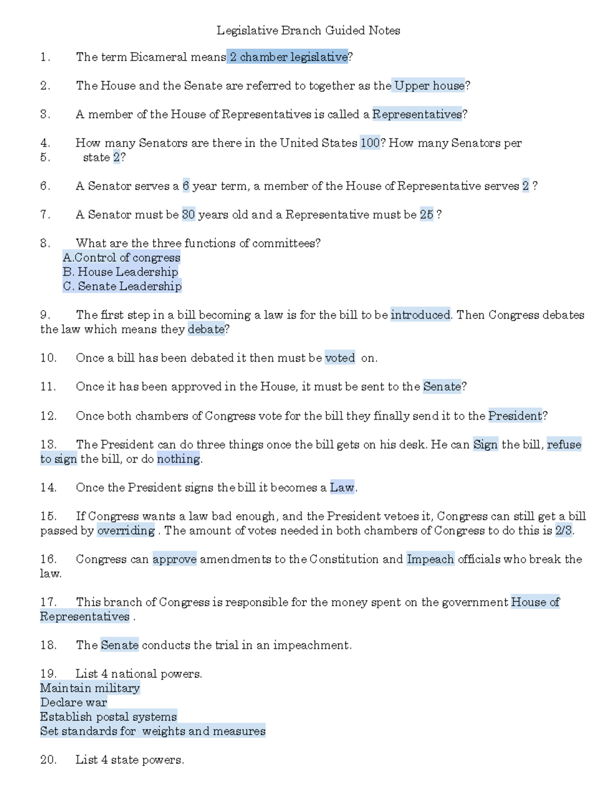 Aries Thompson - Copy of Copy of Legislative Branch Guided Notes ...