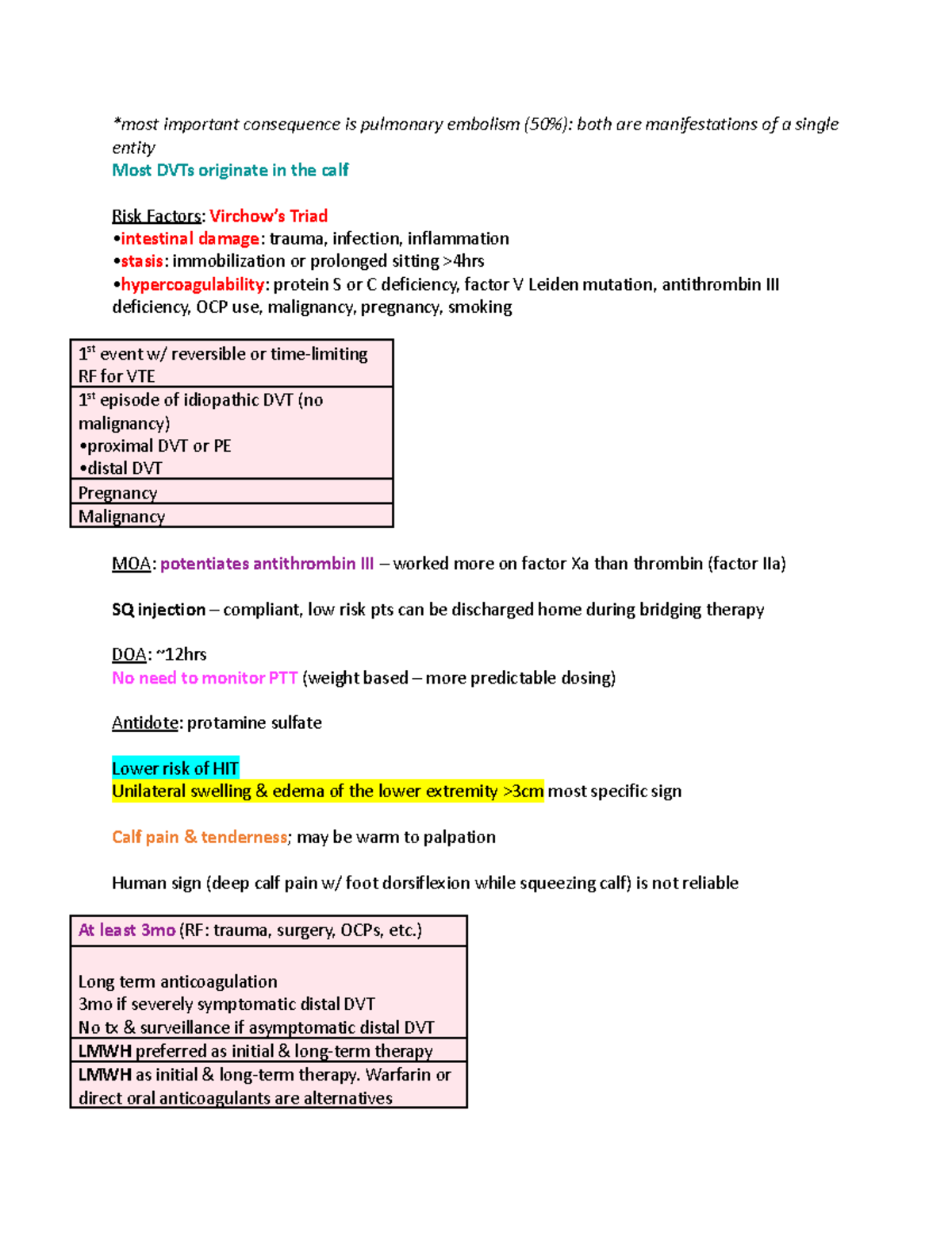 Deep vein thrombosis - lecture notes - *most important consequence is ...