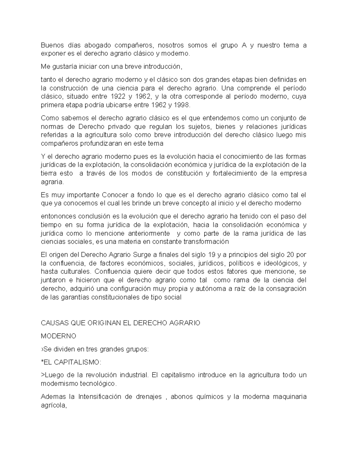 Expo agrario manana - xbdh - Buenos días abogado compañeros, nosotros ...