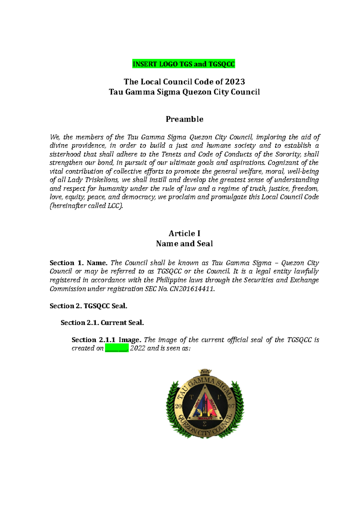 LCC Draft-06.30.2023 revised - INSERT LOGO TGS and TGSQCC The Local ...