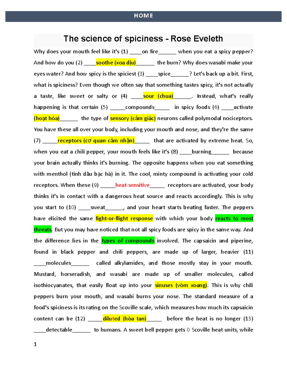 The science of spiciness - Rose Eveleth - First, what is spiciness ...