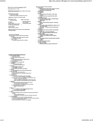 Tutorial 2 LA - Notes - Tutorial 2 Recap of Week 1 of first language ...