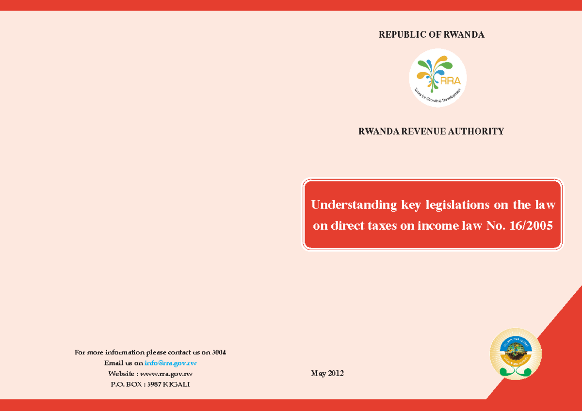 Booklet on indirect direct taxes - REPUBLIC OF RWANDA RWANDA REVENUE ...