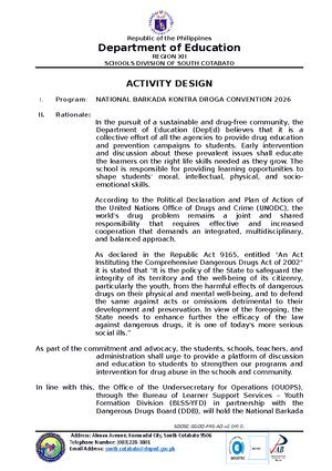 BKD- Convergence - Department of Education REGION XII SCHOOLS DIVISION ...