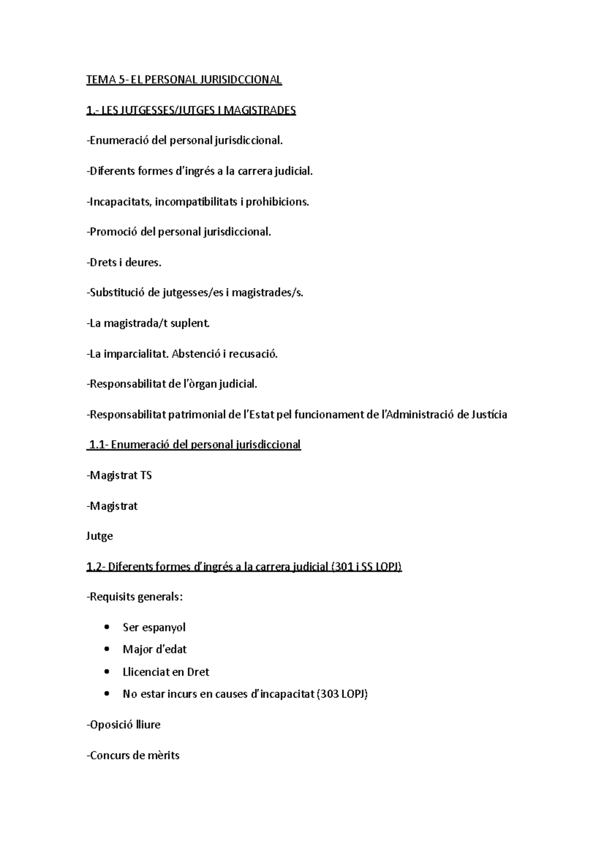 TEMA 5 processal - Apunts 5 - Teoria de derecho - URV - Studocu