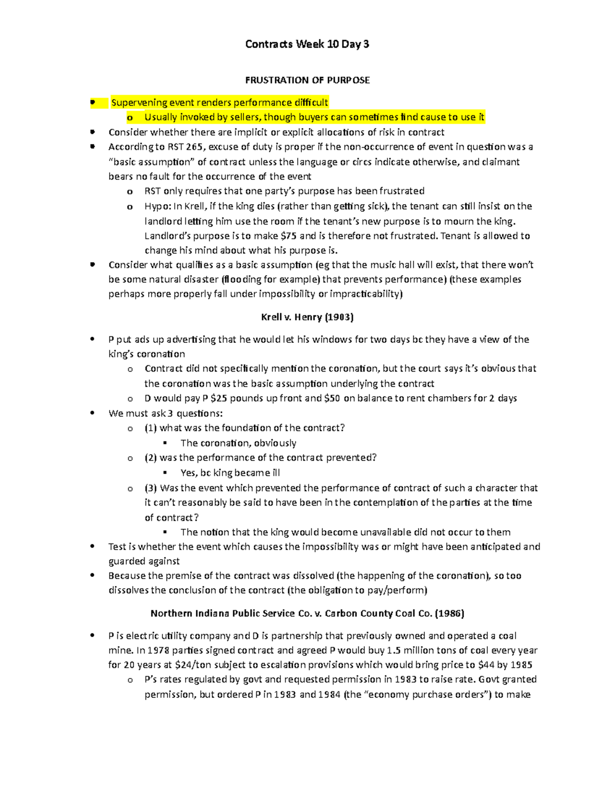 Contracts Week 10 Day 3 - Contracts Week 10 Day 3 FRUSTRATION OF ...