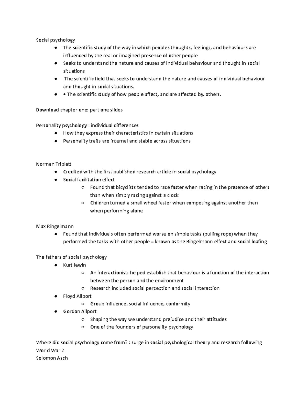 Socio PSYC Notes for social psyc - Social psychology The scientific ...