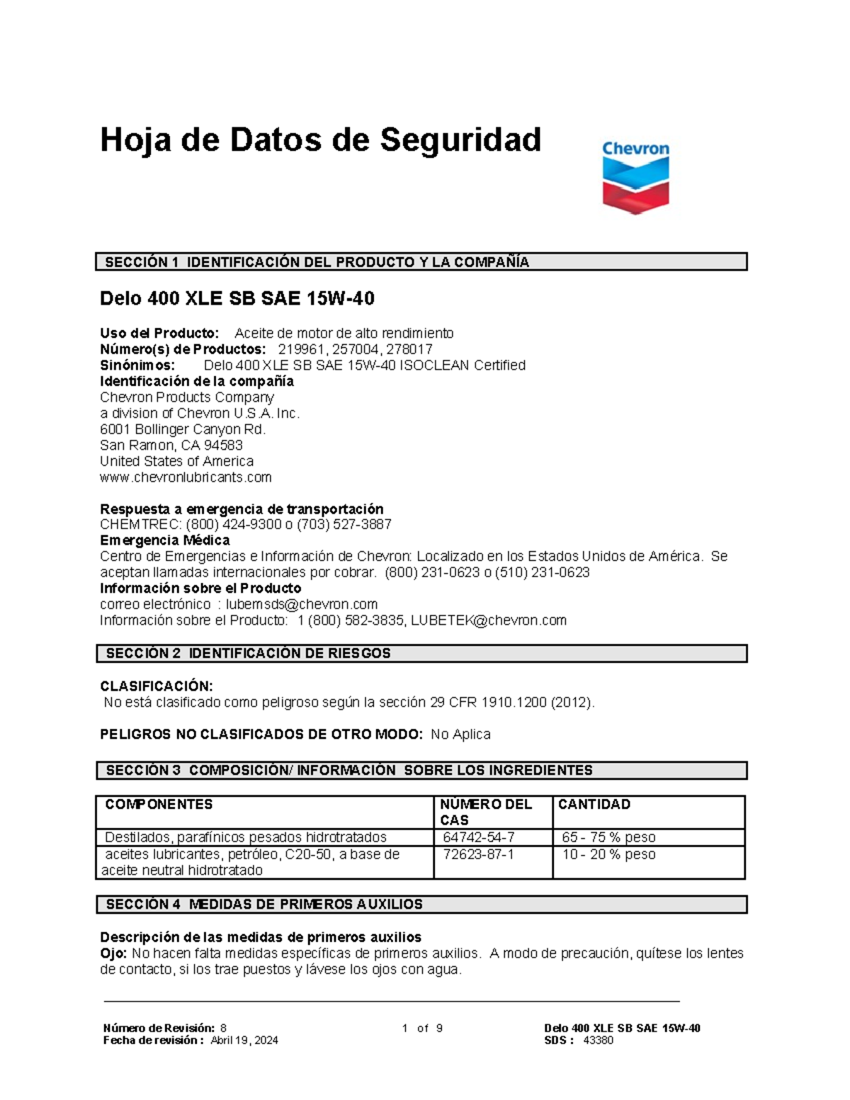 Aceite de motor de alto rendimiento-Chvron-HDS - - Studocu