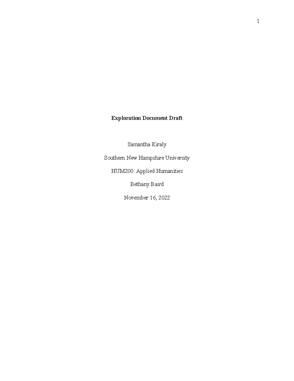 Exploration Document Draft - Exploration Document Draft Samantha Kiraly ...