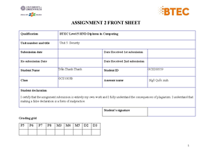 Assignment Security Tran Quang Huy GCD18457 GCD0821 - ASSIGNMENT FRONT ...