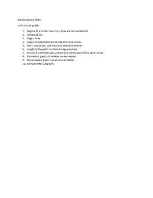 Contemporary math quiz 2 - Contemporary Math: Quiz 2: For the following ...