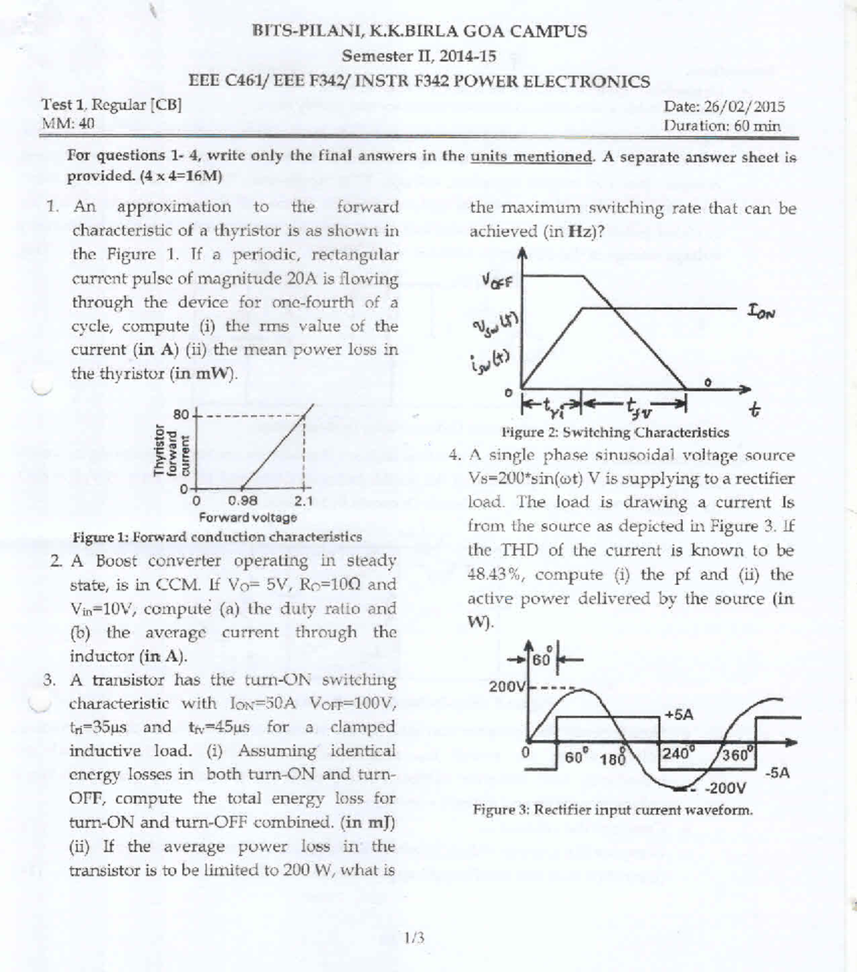 EEE C461 EEE F342 Instr F342 - Power Electronics - Studocu