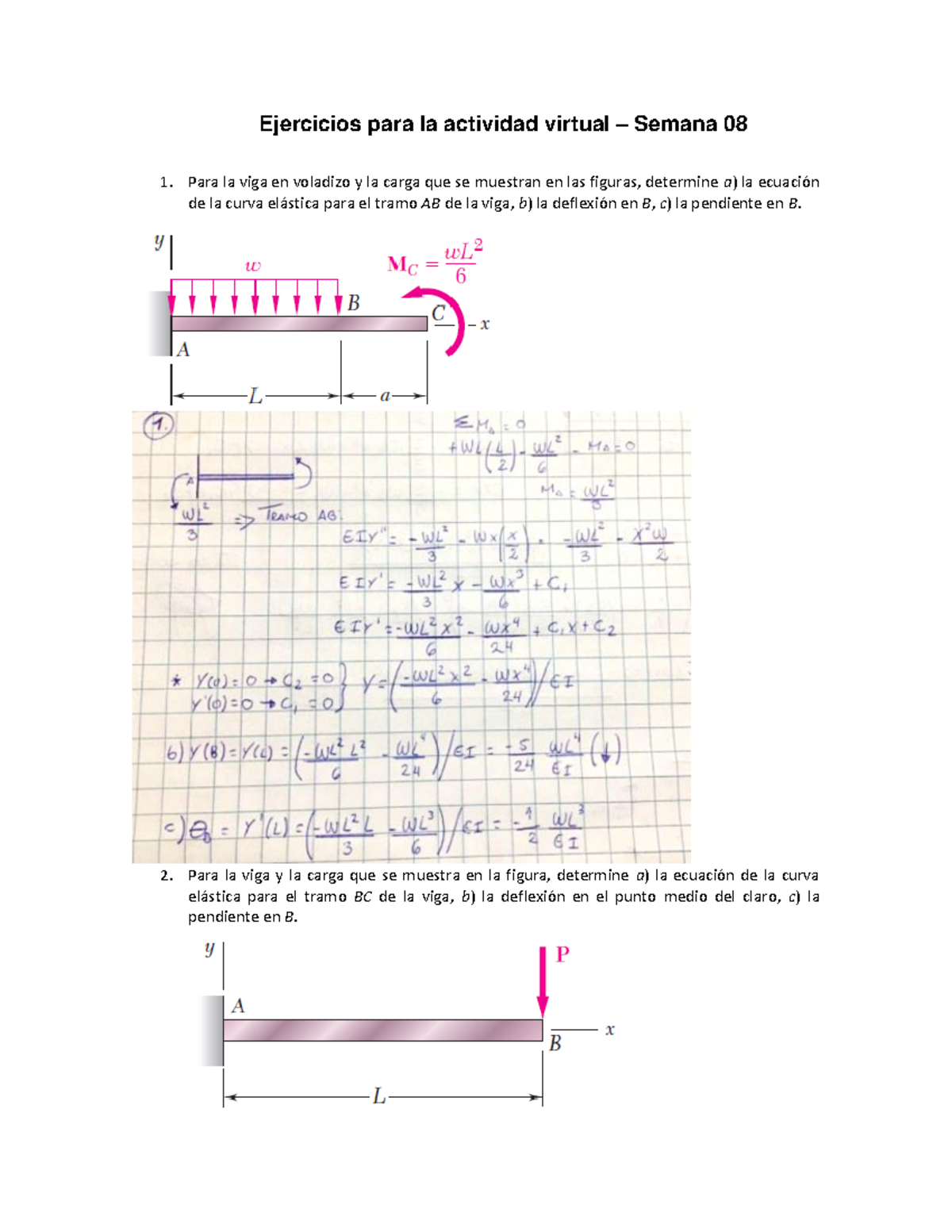 U8 S8 Ejercicios para actividad virtual - Ejercicios para la actividad virtual – Semana 08 Para ...