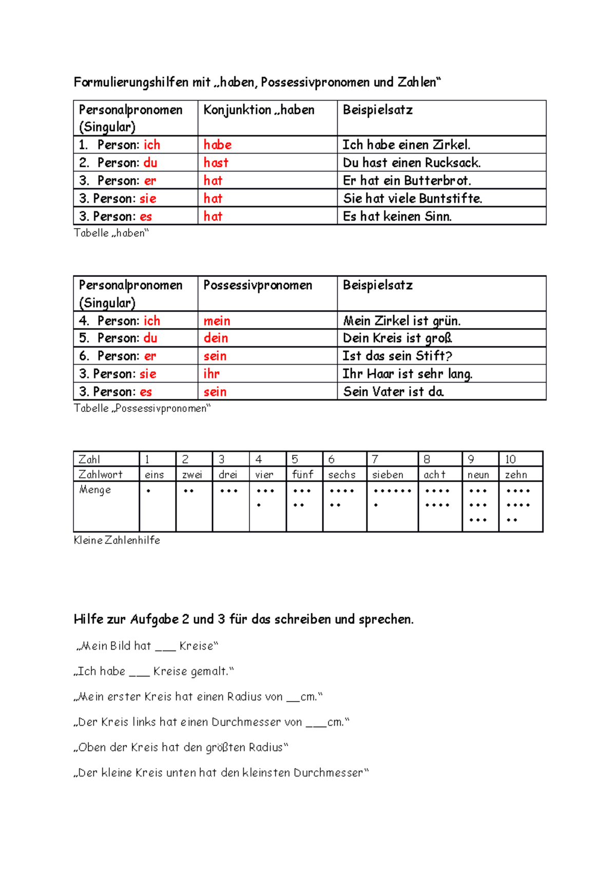 Daz Unterstütungsmaterial 2 - DaZ/ DaF Deutsch als Zweit/-Fremdsprache ...