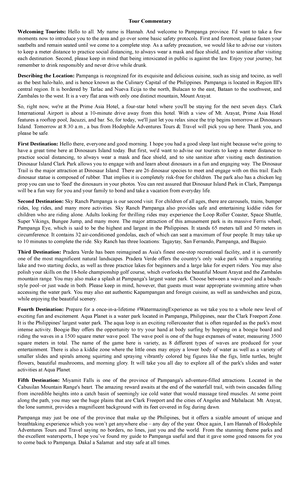 Virtual Tour Guide Script Sample - Hello to all. My name is Hannah. And ...