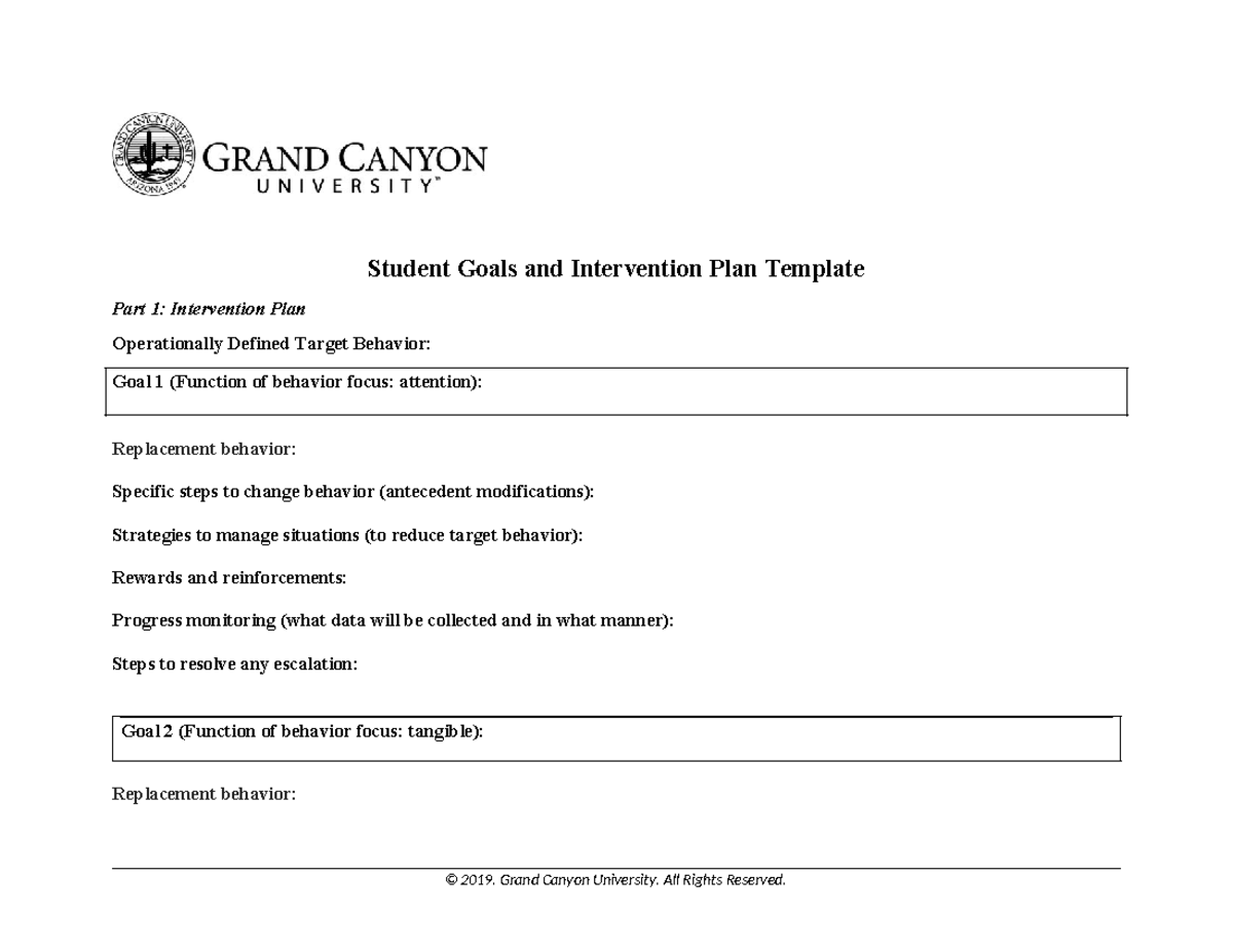 SPD-400-D-T6-Student Goals and Intervention Plan Template - Student ...