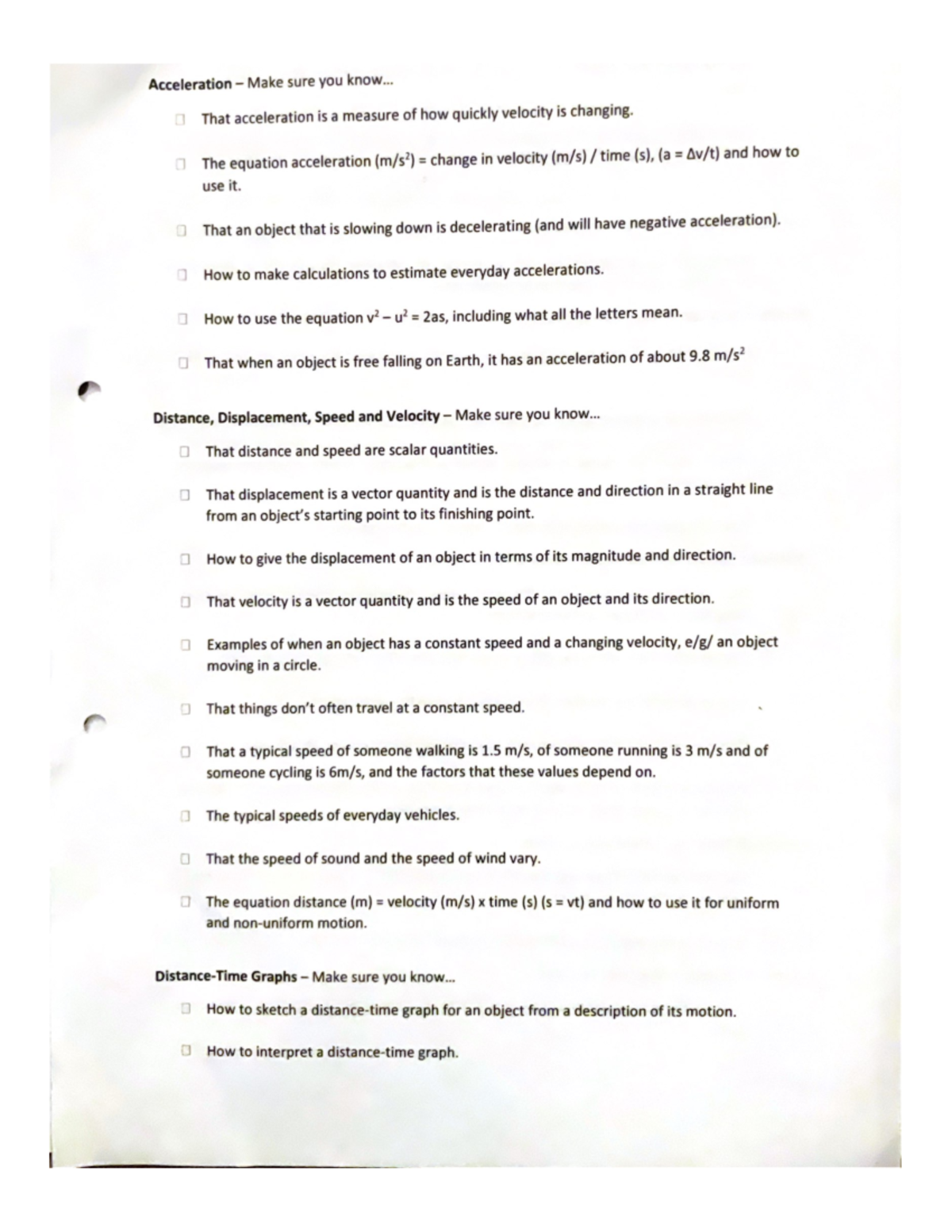 AQA Physics - GCSE Checklist - Studocu