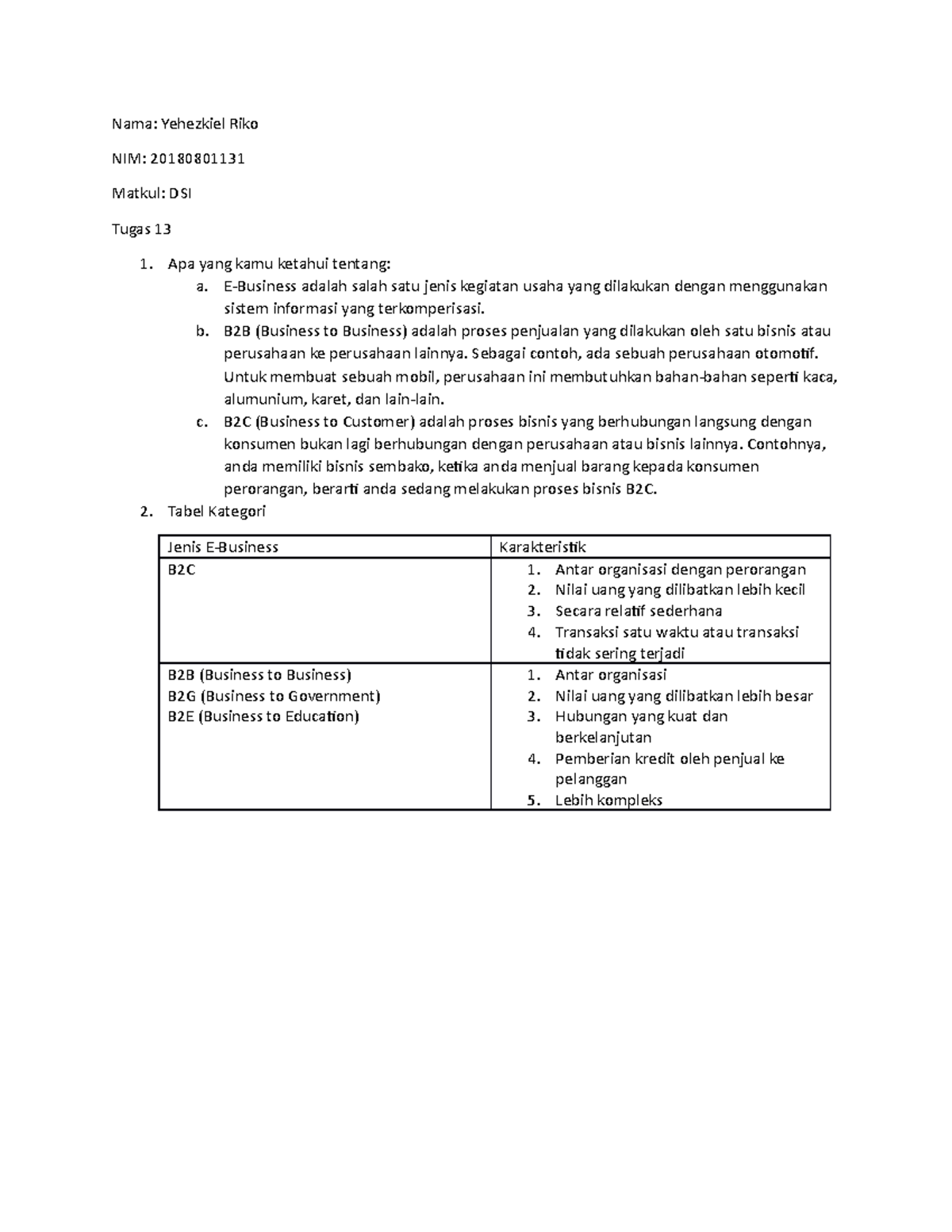 DSI - Tugas 13 - 2018 0801131 - Yehezkiel Riko - Nama: Yehezkiel Riko NIM: 20180801131 Matkul ...