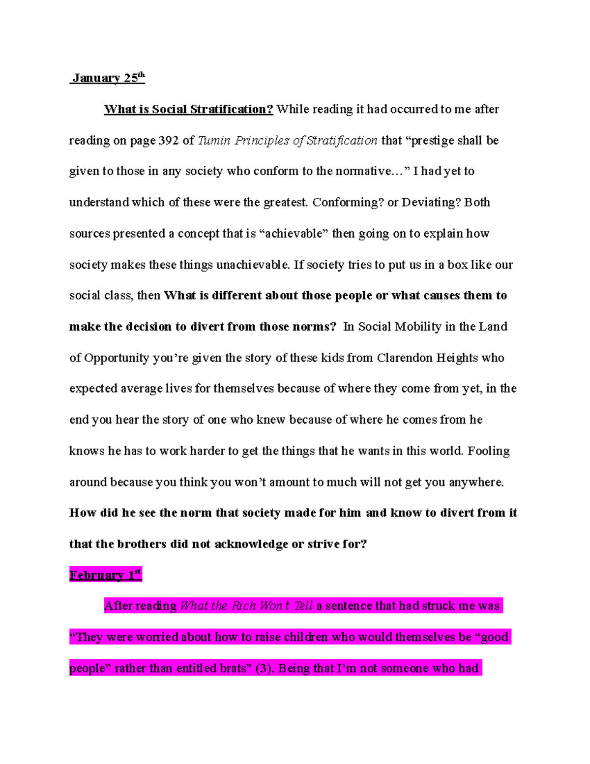 Qiana Torres Engagement Journal-SO244 - January 25th What is Social ...