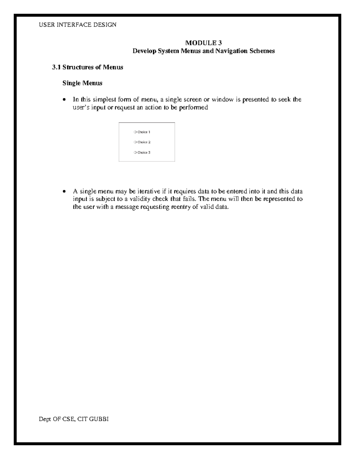 UID, Module 3 Develop system Menus and navigation Schem - MODULE 3 ...