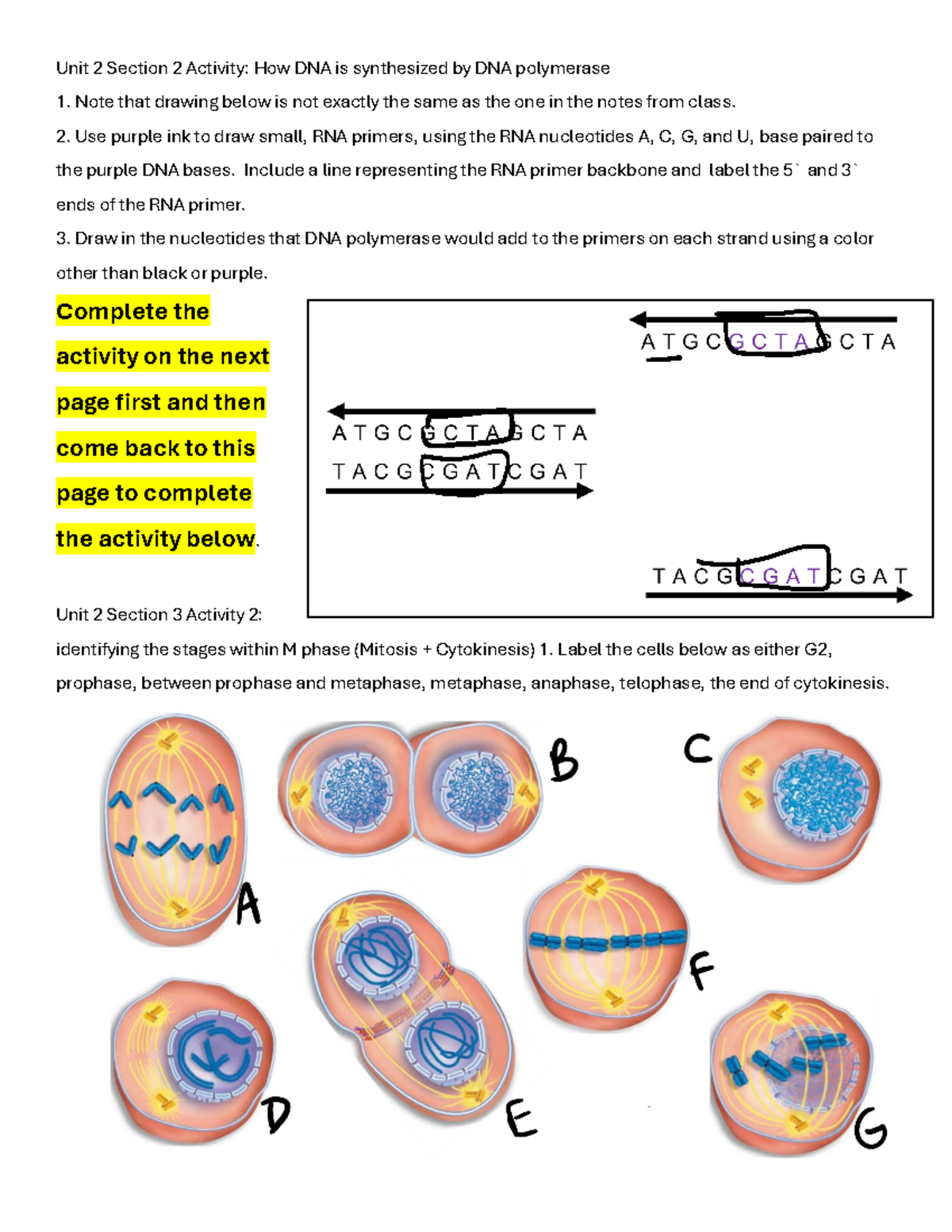 Gradescope 9:17 - After class work sheets unit 1 - Unit 2 Section 2 ...