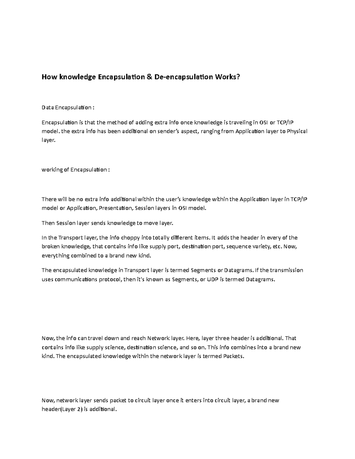 How knowledge Encapsulation & De-encapsulation Works - the extra info ...