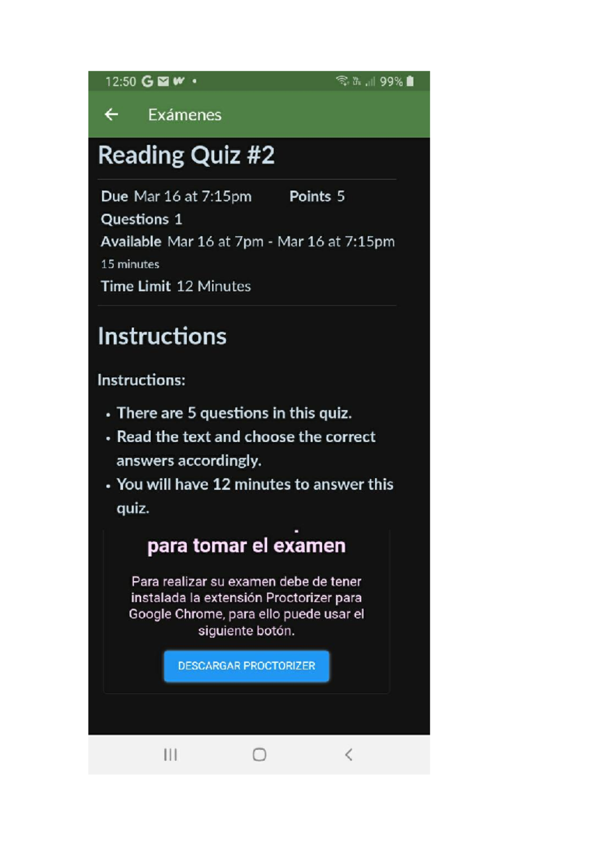 Arw3 - Reading Quiz 2 - Avanzado 12 - Ingles - Studocu