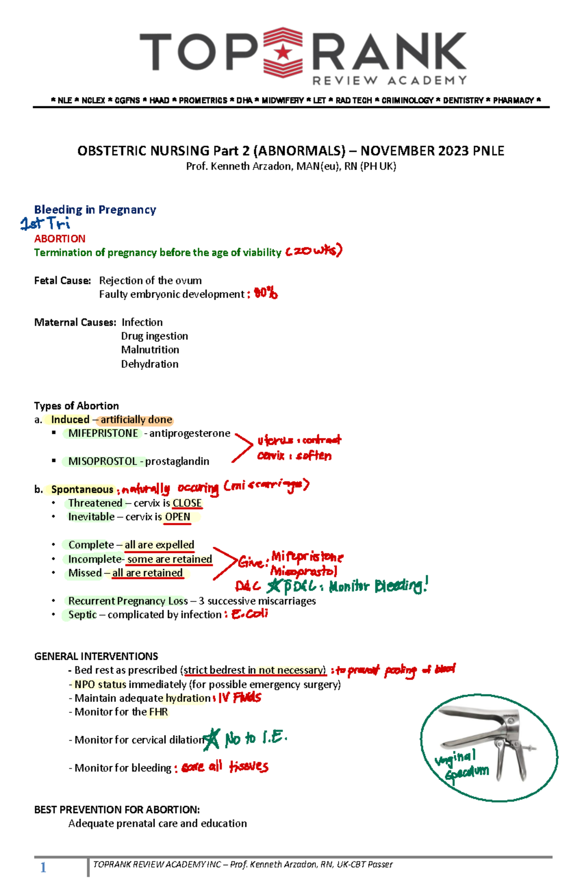 670293521 OB 2 SIR KEN l - TOPRANK REVIEW ACADEMY INC – Prof. Kenneth Arzadon, RN, UK-CBT Passer ...