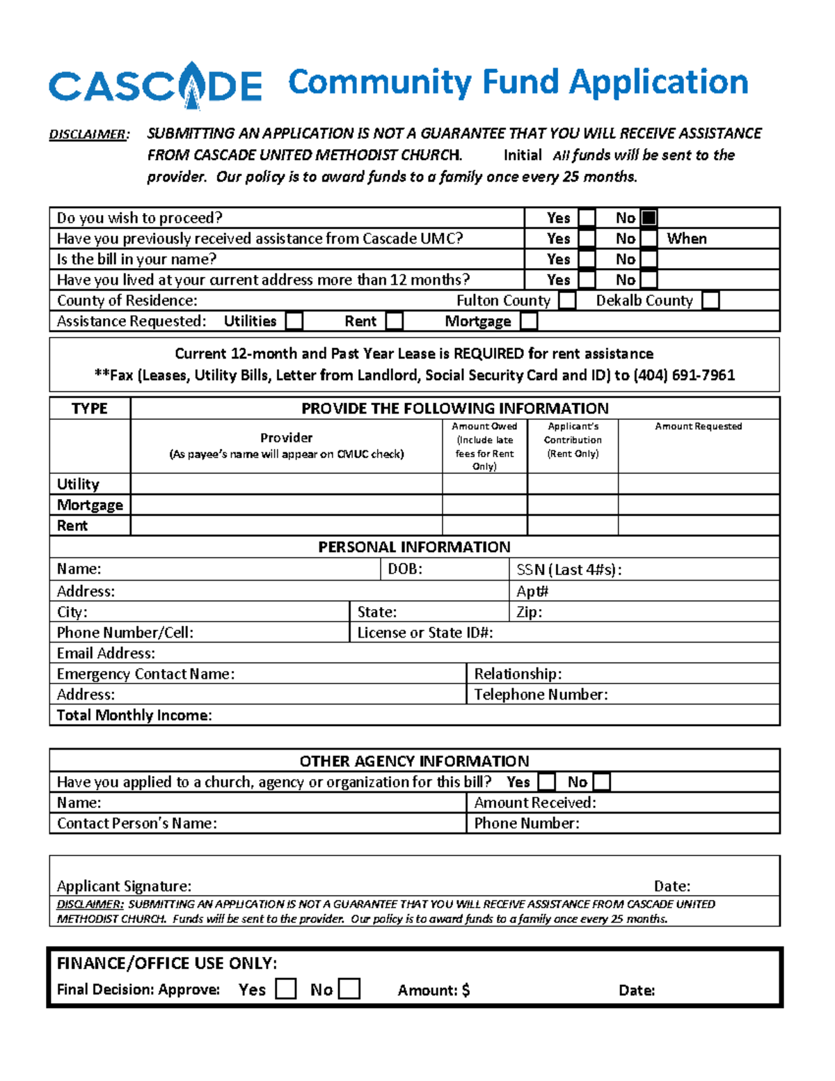 Community-Fund-Packet - DISCLAIMER: SUBMITTING AN APPLICATION IS NOT A ...