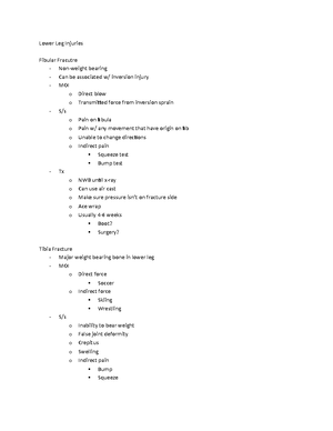 Ch.20 Knee Outline - Lecture notes 20 - Ch. 20 Knee Injuries 1 ...