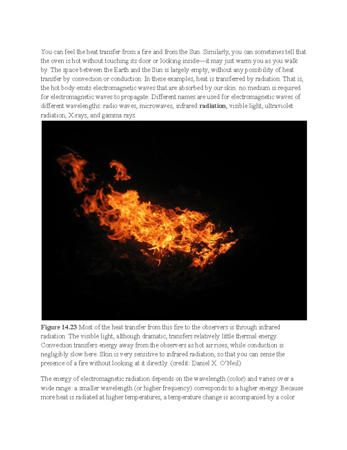 Lesson Note on Radiation - You can feel the heat transfer from a fire ...