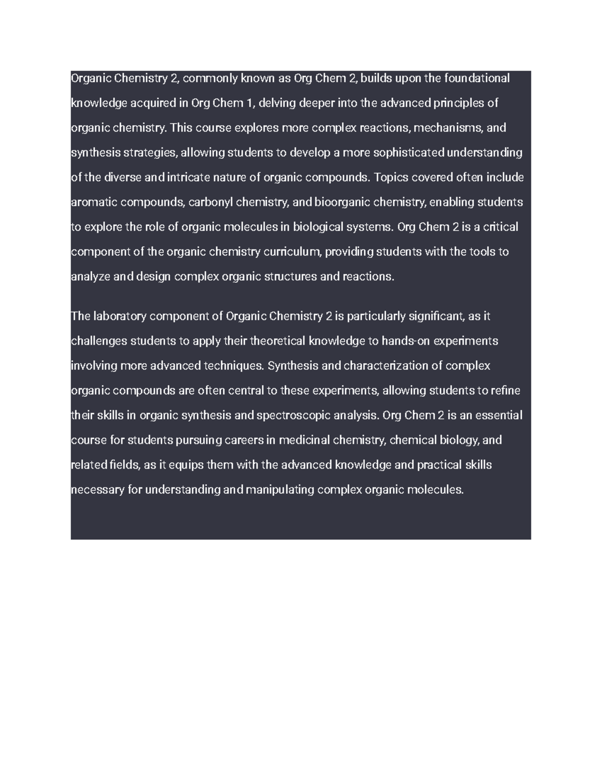 Organic chem 2 - General notes on topic - Organic Chemistry 2, commonly ...