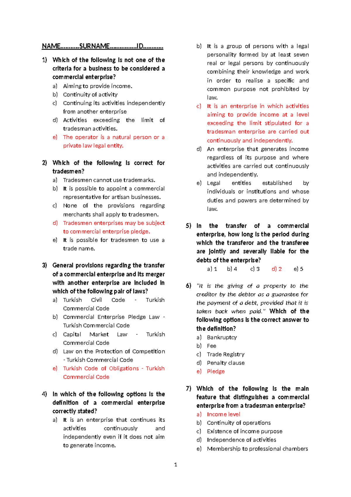 Commercial Law Mid-term Exam Questions with Answers - - Studocu
